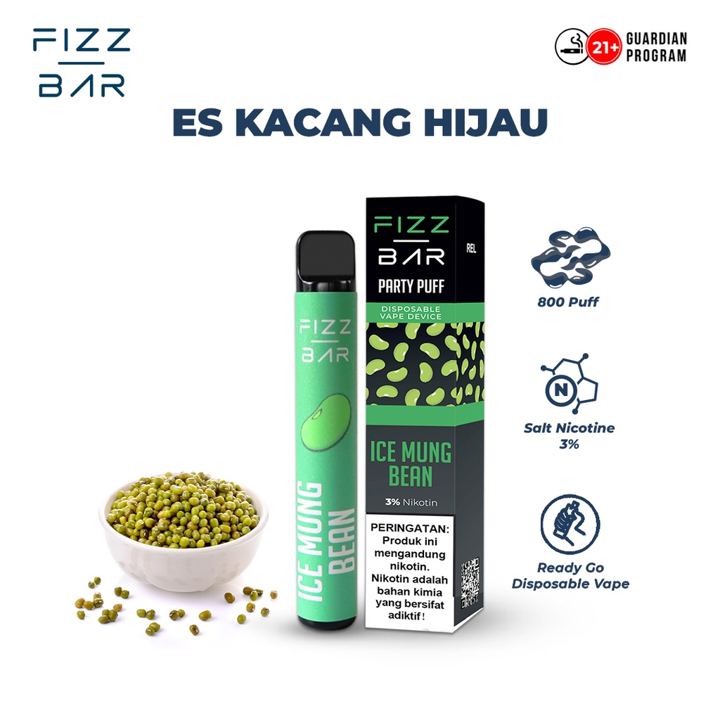 FIZZ BAR Disposable - Rasa Ice Green Bean - 800 Puffs | Fizzbar