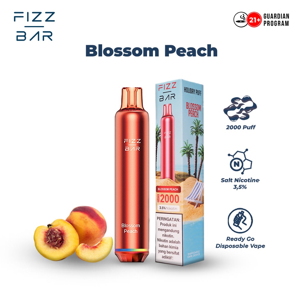 FIZZ BAR Disposable - Peach/Blossom Peach - 2000 Puffs | Fizzbar