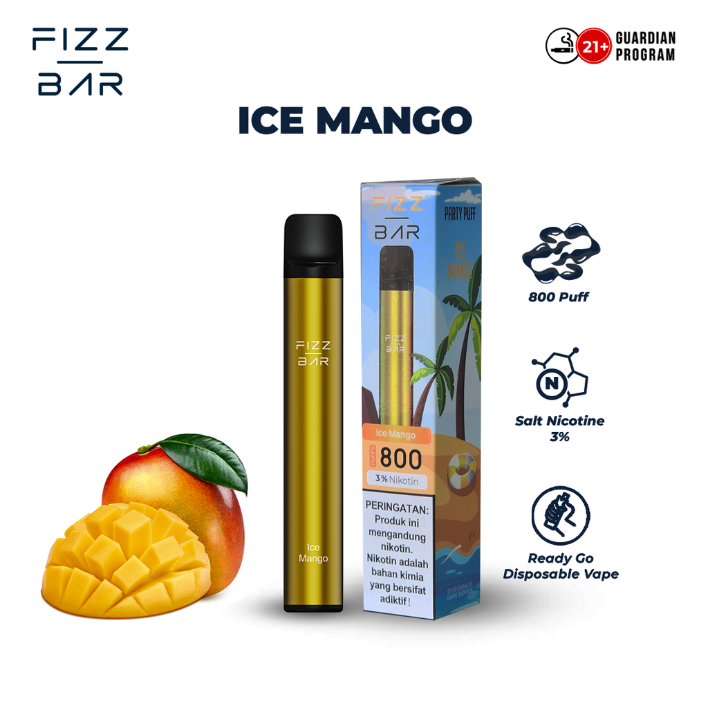 FIZZ BAR Disposable - Rasa Ice Mango - 800 Puffs | Fizzbar